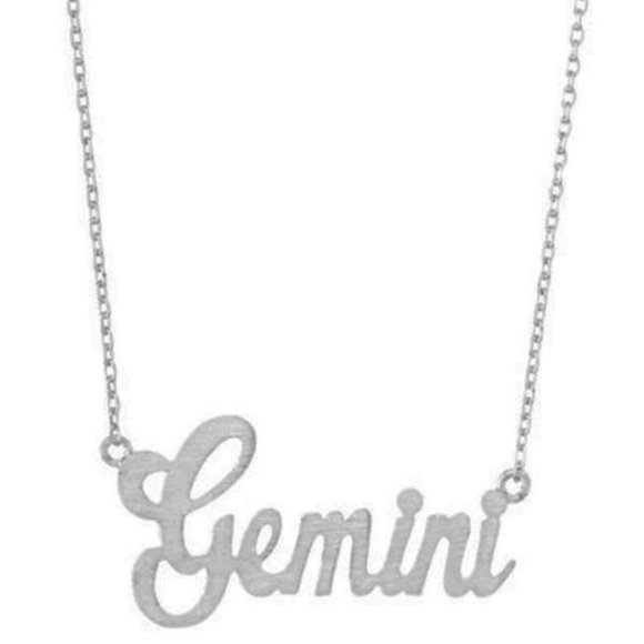 Jewelry | Zodiac Script Pendant Necklace Gemini | Poshmark